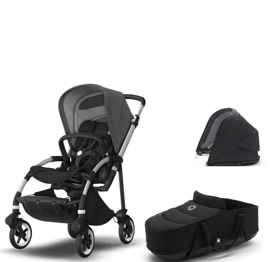 בוגבו בי - 6 - Bugaboo Bee- אמבטיה שחור +טיולון שחור וושד+שלד אלומיניום ...